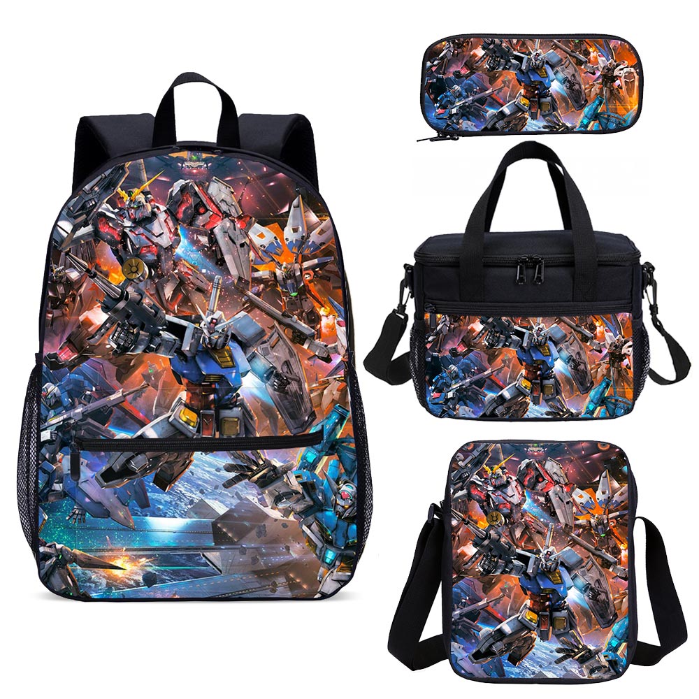 Wholesale Backpack Set For Children MOBILE SUIT GUNDAM School Bag 4 Pcs