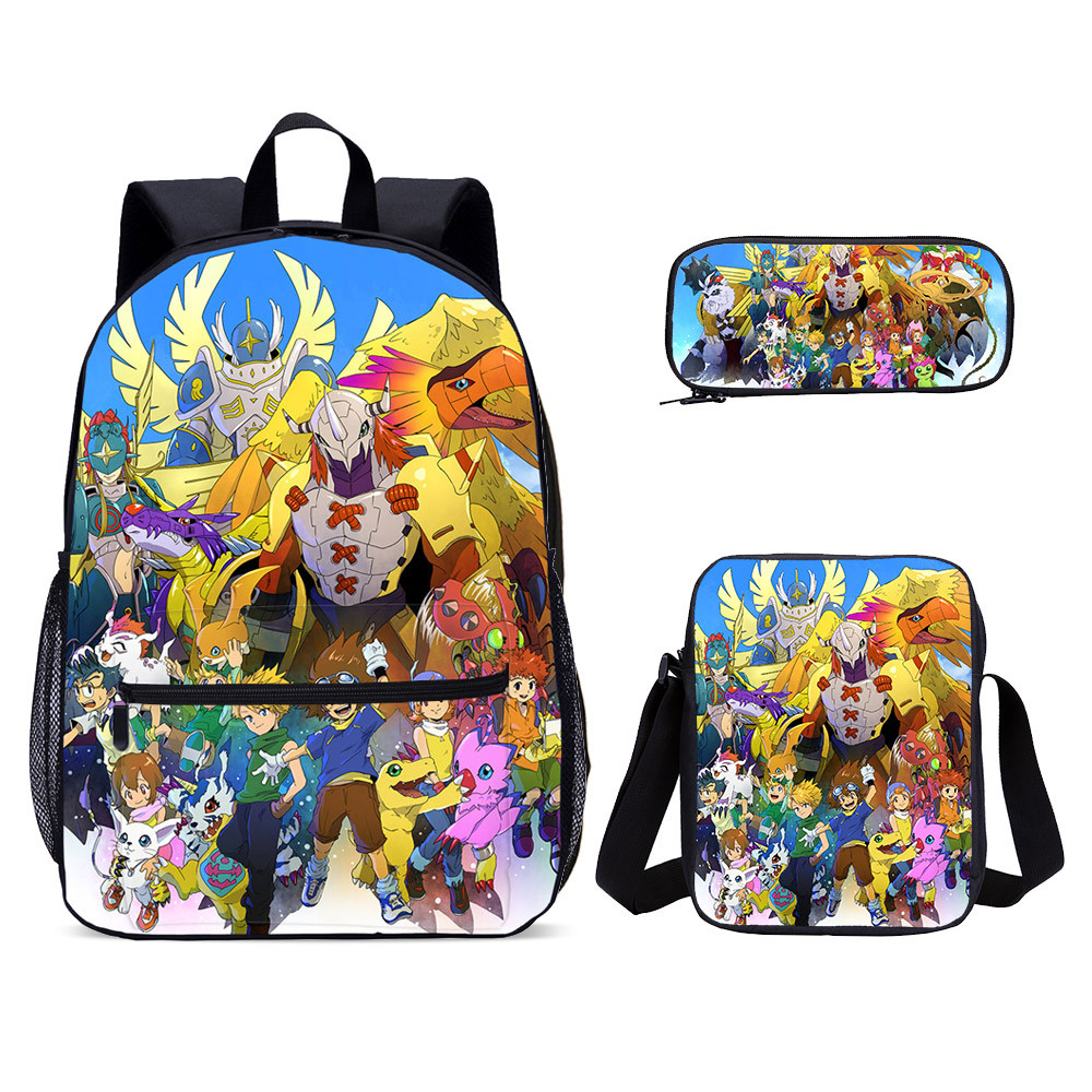 Wholesale Kids Student Digimon Digital Monster Backpack Set With ...