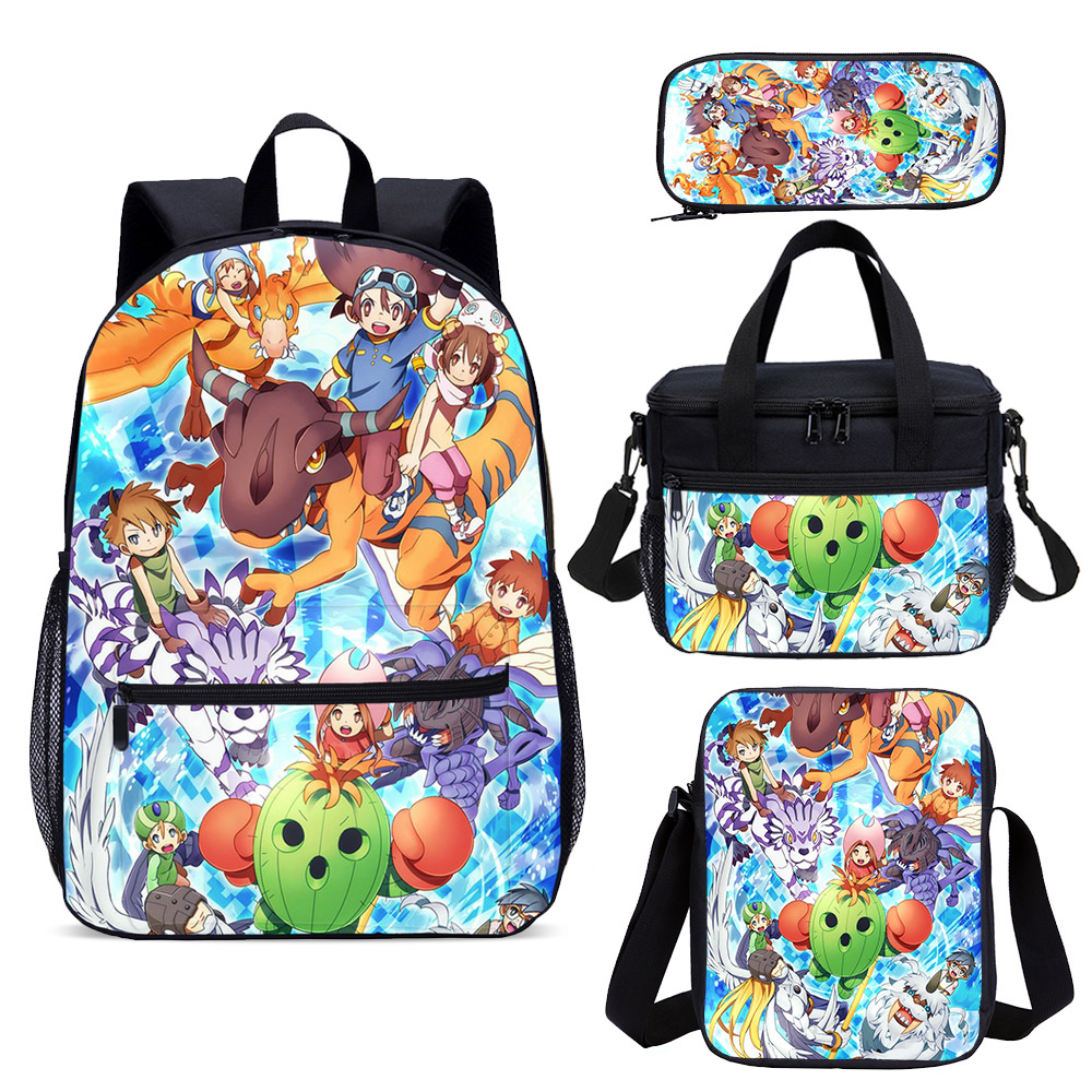 Wholesale 4 PCS School Bag Set Digimon Digital Monster Cartoon Backpack ...