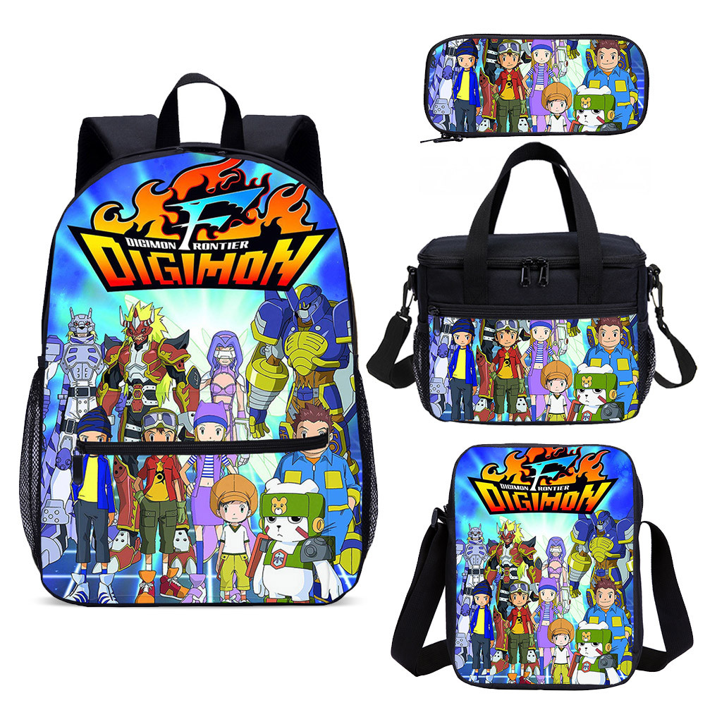 Wholesale 4 PCS School Bag Set Digimon Digital Monster Cartoon Backpack ...