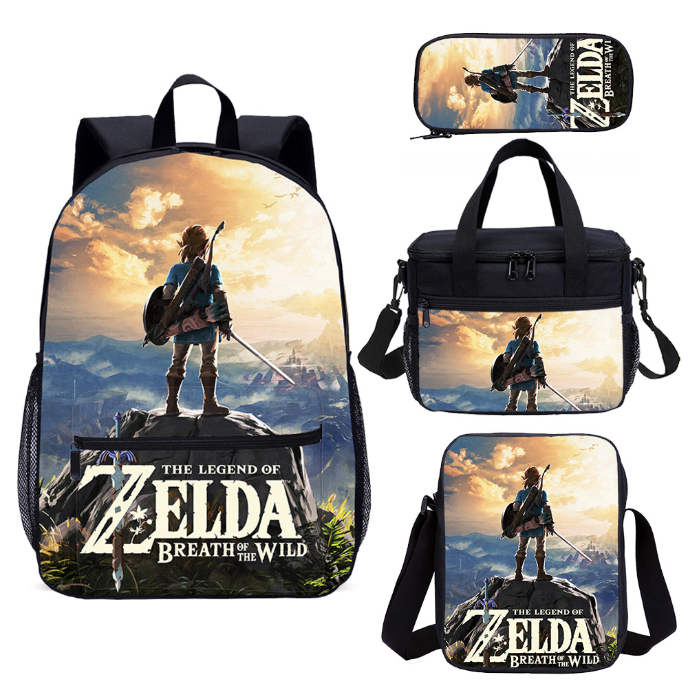 Wholesale The Legend of Zelda Backpack Set 4 PCS Cartoon Chil School ...