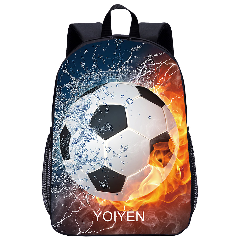Flame Football Soccer School Backpack 3D Print Large Children Backpack ...