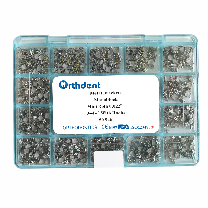 Dental Orthodontic Bracket Metal Braces Dental Monoblock & Split Mini ...