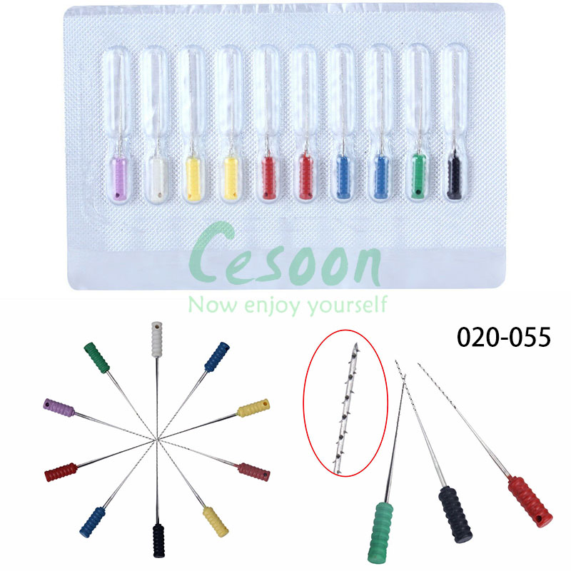 10Pcs/Pack Dental Endodontic Files Root Canal Short Barbed Broaches ...