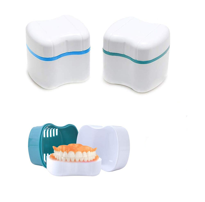 Denture Bath Case Denture Box with Strainer Basket Container Dental ...