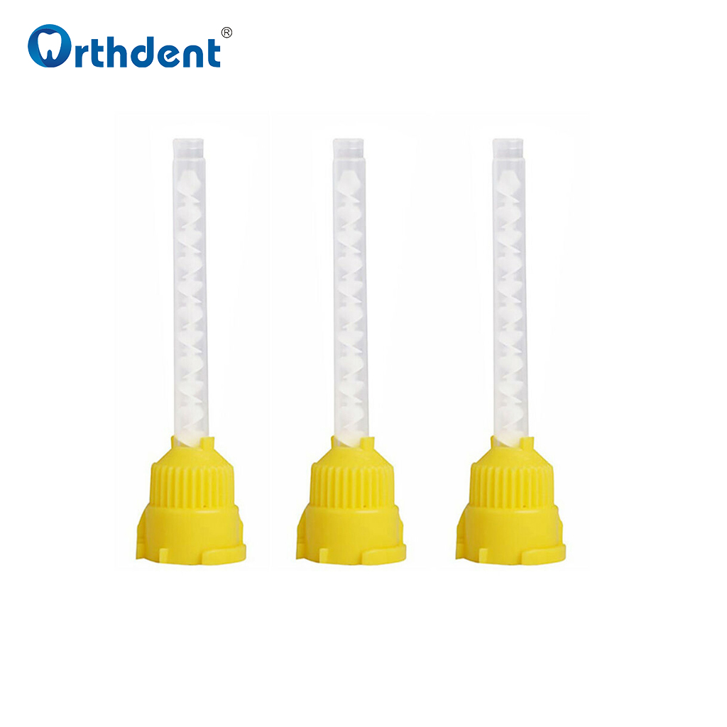 50 Pcs/Set 1:1 Dental Impression Mixing Syringe Mixing Head Disposable ...