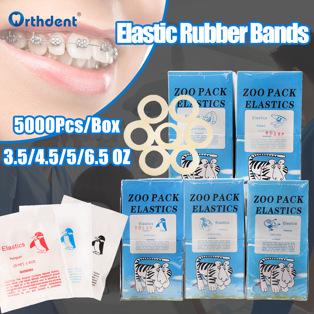 5000pcs Zoo Pack Elastic Band Dental Orthodontic Super Elastic Rubber ...