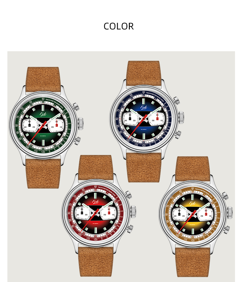 New FOD Racing Mechanical Chronograph 70‘s Retro Rally Style Watch Men ...