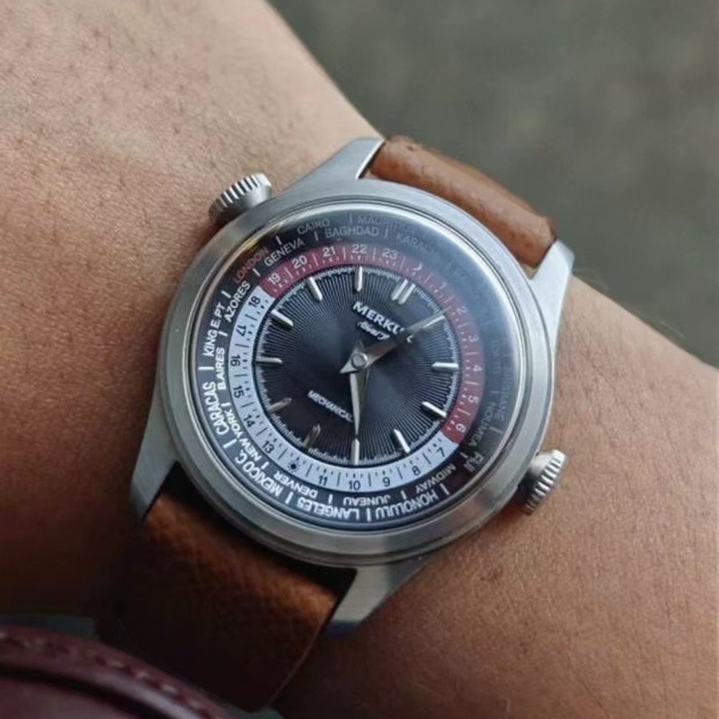 NEW Pierre Paulin Dual Crown World Time Enamel Dial casual manual ...