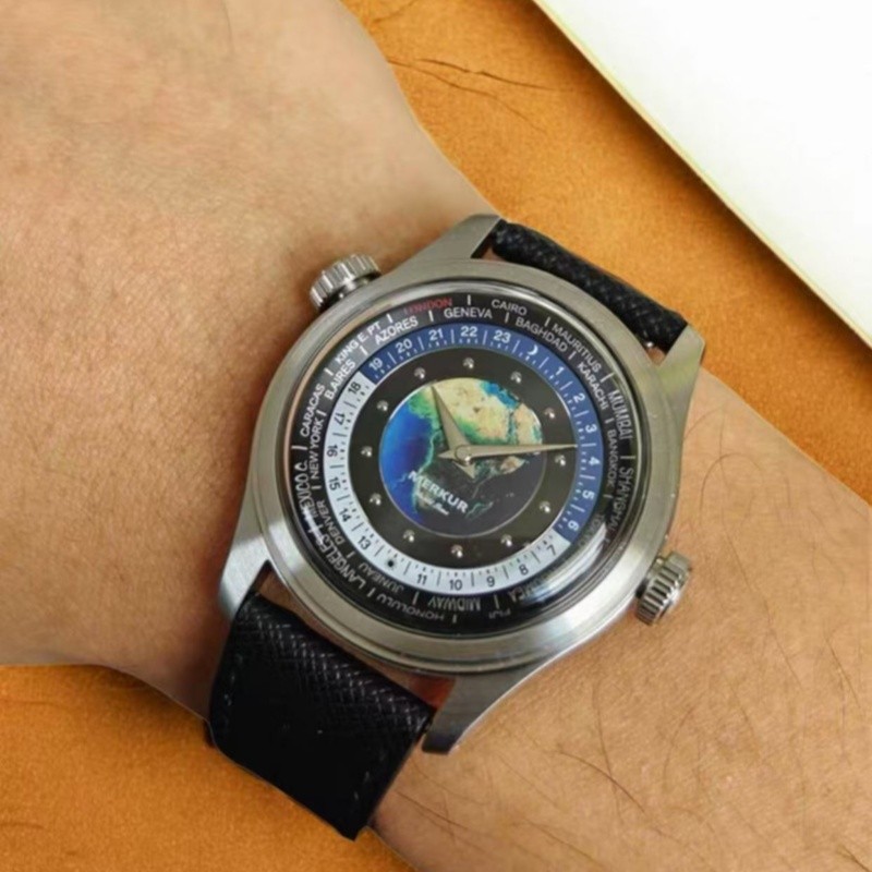 NEW Pierre Paulin Dual Crown World Time Enamel Dial casual manual ...