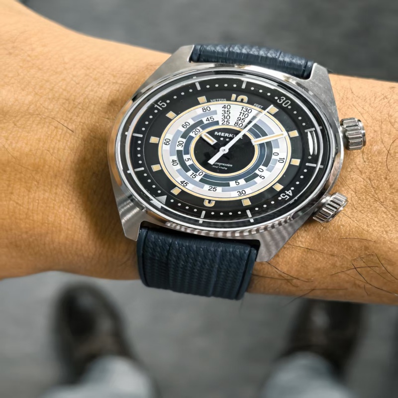 NEW Merkur Skin diver 100m water resist retro Luminous casual manual ...