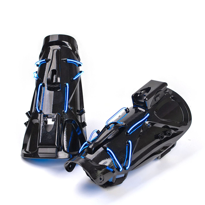 Cyberpunk Blue Light Winged Mask With Gloves&Wrist Armor-TacticalXmen