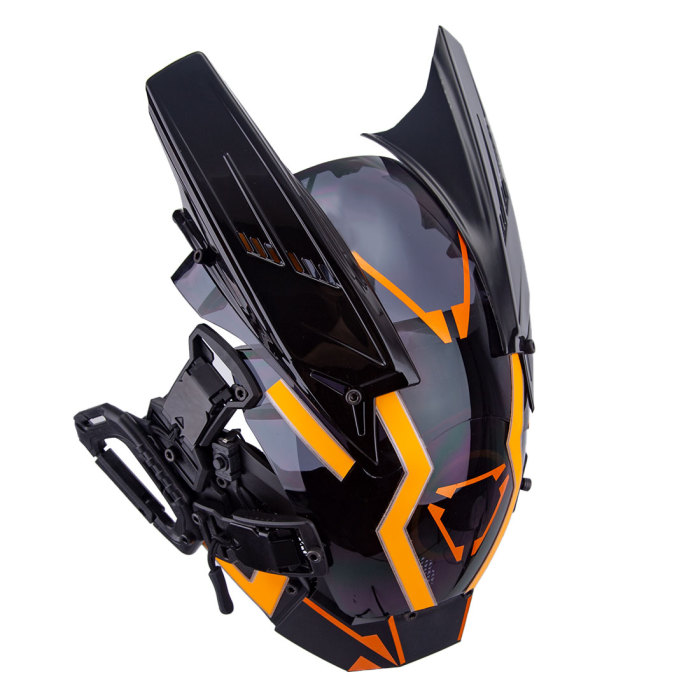 Cyberpunk Yellow Light Mask With Mech Gloves&Wrist Armor-TacticalXmen