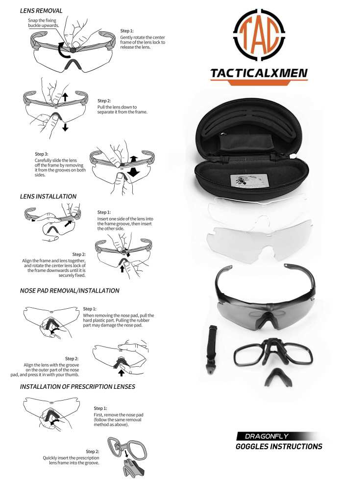 UTA Dragonfly D3 Universal Armor Bulletproof Goggles Set-TacticalXmen