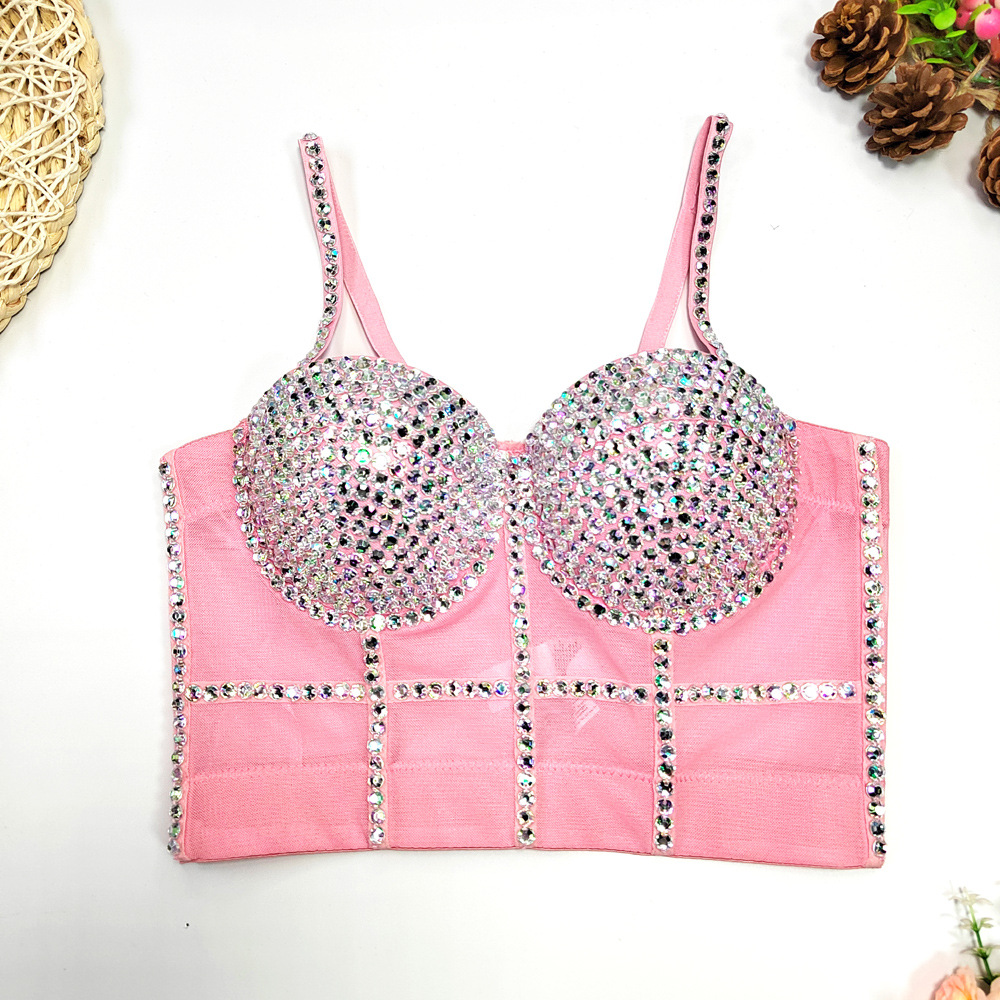 suspender top nightclub sexy bra stage style short bras Top Tops