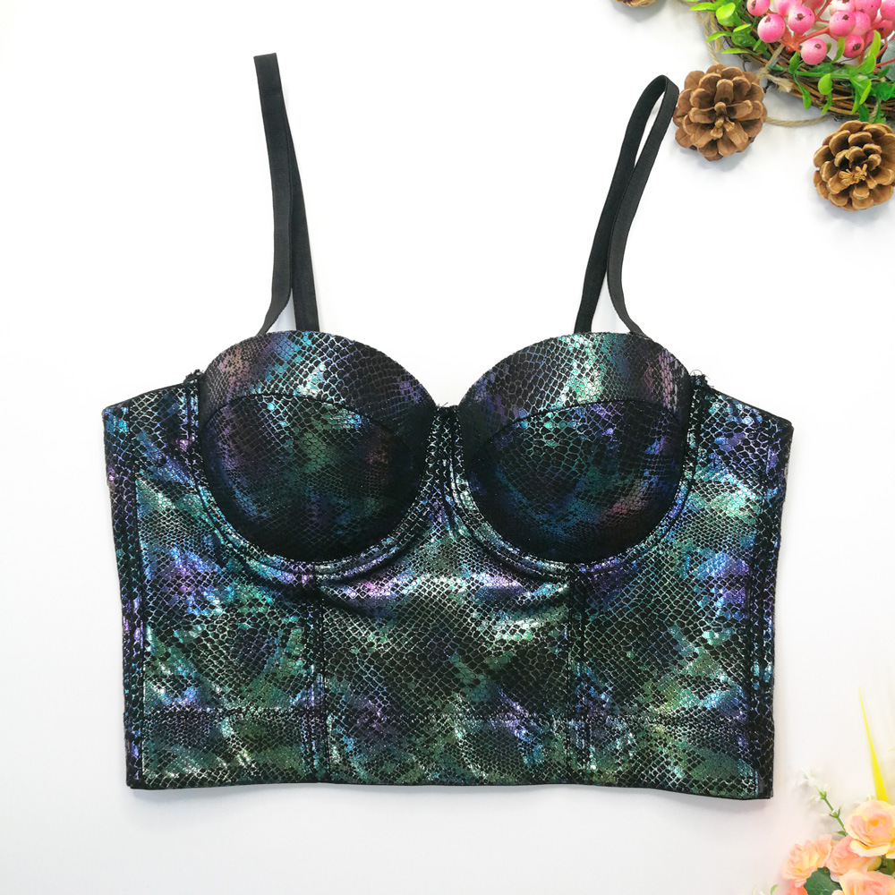 suspender top nightclub sexy bra stage style short bras Top Tops