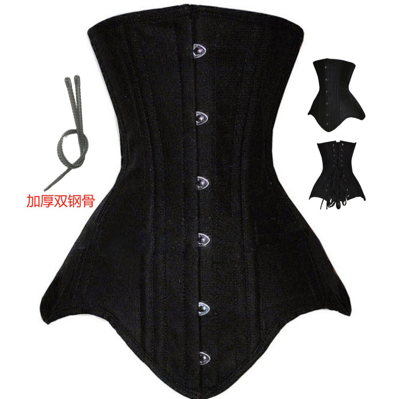 Cotton double steel frame waist and abdomen cinching corset