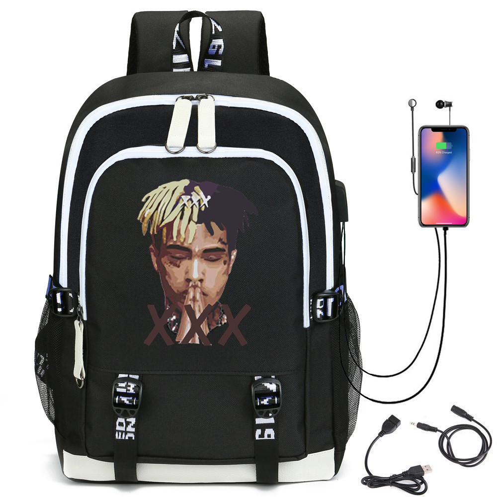 US$ 29.99 - XXXtentacion Backpack With USB Charging Port Students ...