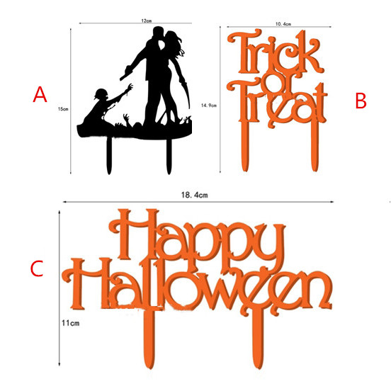 US$ 6.30 - happy Halloween cake topper treat or trick cake Topper ...