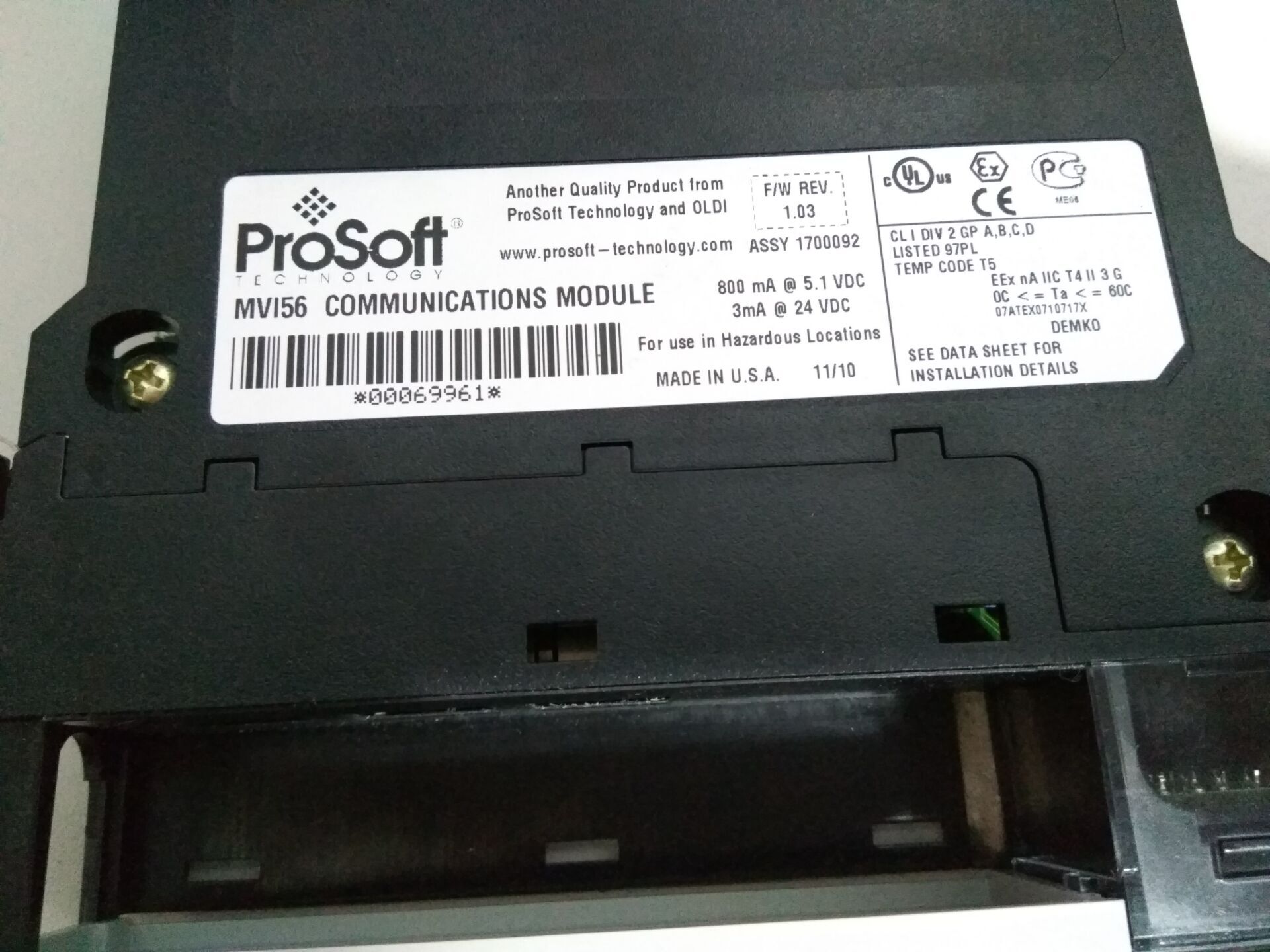 ProSoft MVI56-MCM | MODBUS Master / Slave Communication Module