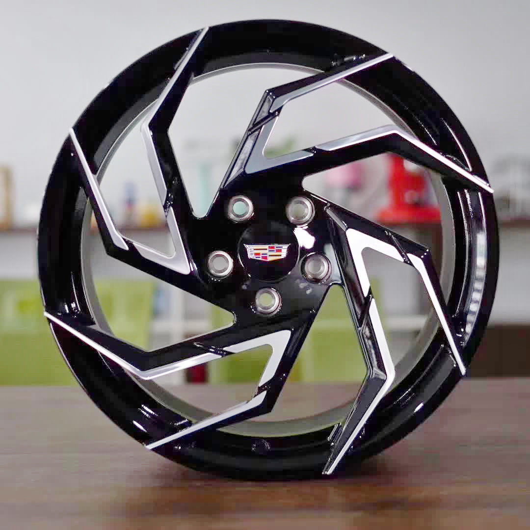 Custom Cadillac forged wheels 17 18 19 20 21 22 23 24 inch bright black ...