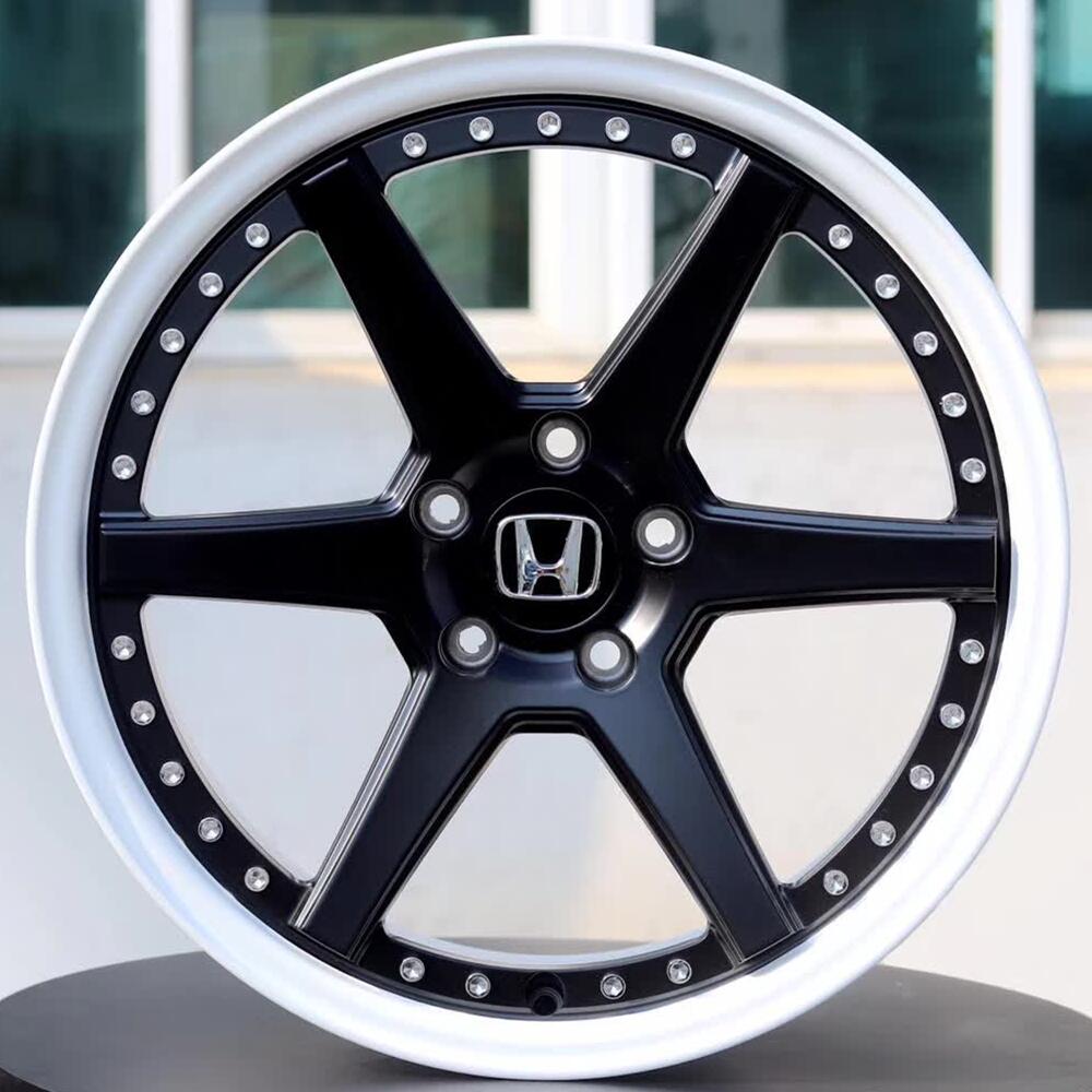 Honda Civic Type R 20x9J 5X120 Matte Black Center White Barrel Forged 2 ...