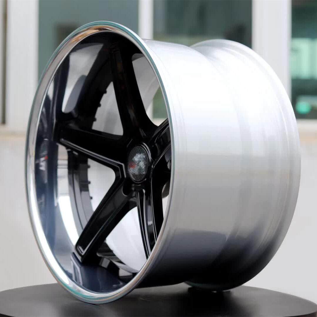 18x11.5J Bright Black Center Barrel Aftermarket Deep Dish Forged 2 ...