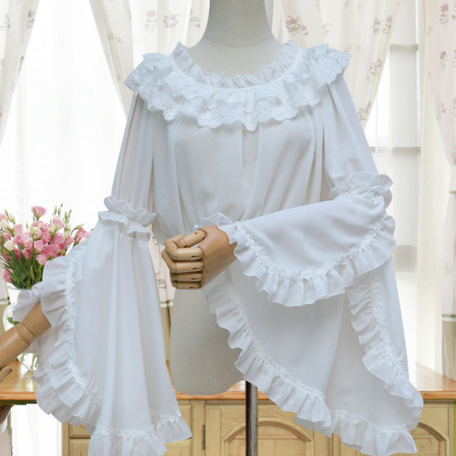Chiffon Tailored Hime Sleeves Lolita Inner Blouse $23.99