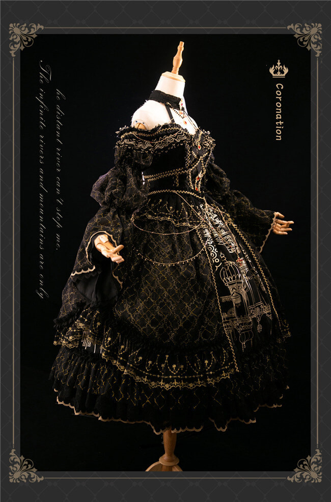 Bramble Rose Coronation Gothic Lolita Dress, Corset, Tippet and Headdress -My Lolita Dress