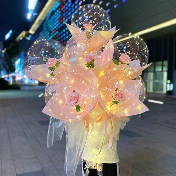 US$ 25.99 - LED Luminous Balloon Rose Bouquet - www.maicei.com