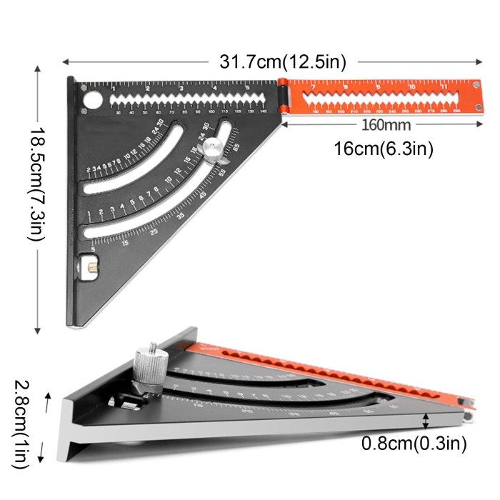 Aluminum Alloy Folding Triangle Ruler