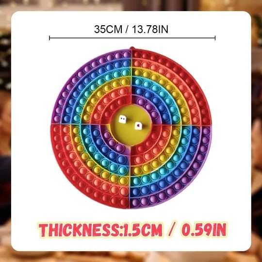 🎅4 Player HUGE ROUND Rainbow Pop It Board Game