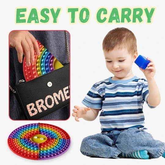 🎅4 Player HUGE ROUND Rainbow Pop It Board Game