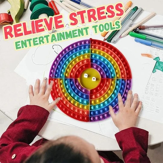 🎅4 Player HUGE ROUND Rainbow Pop It Board Game