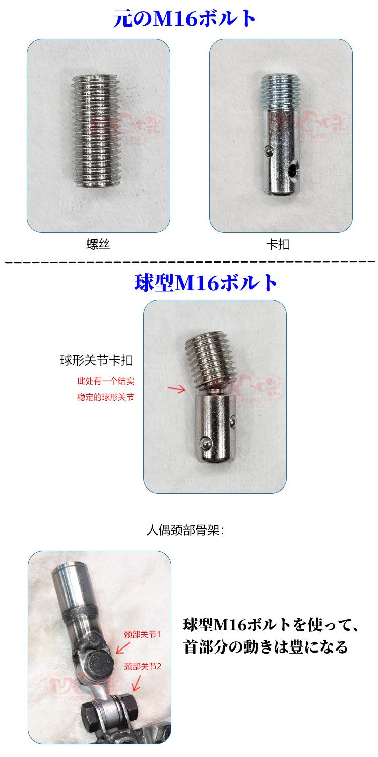 球型M16ボルト