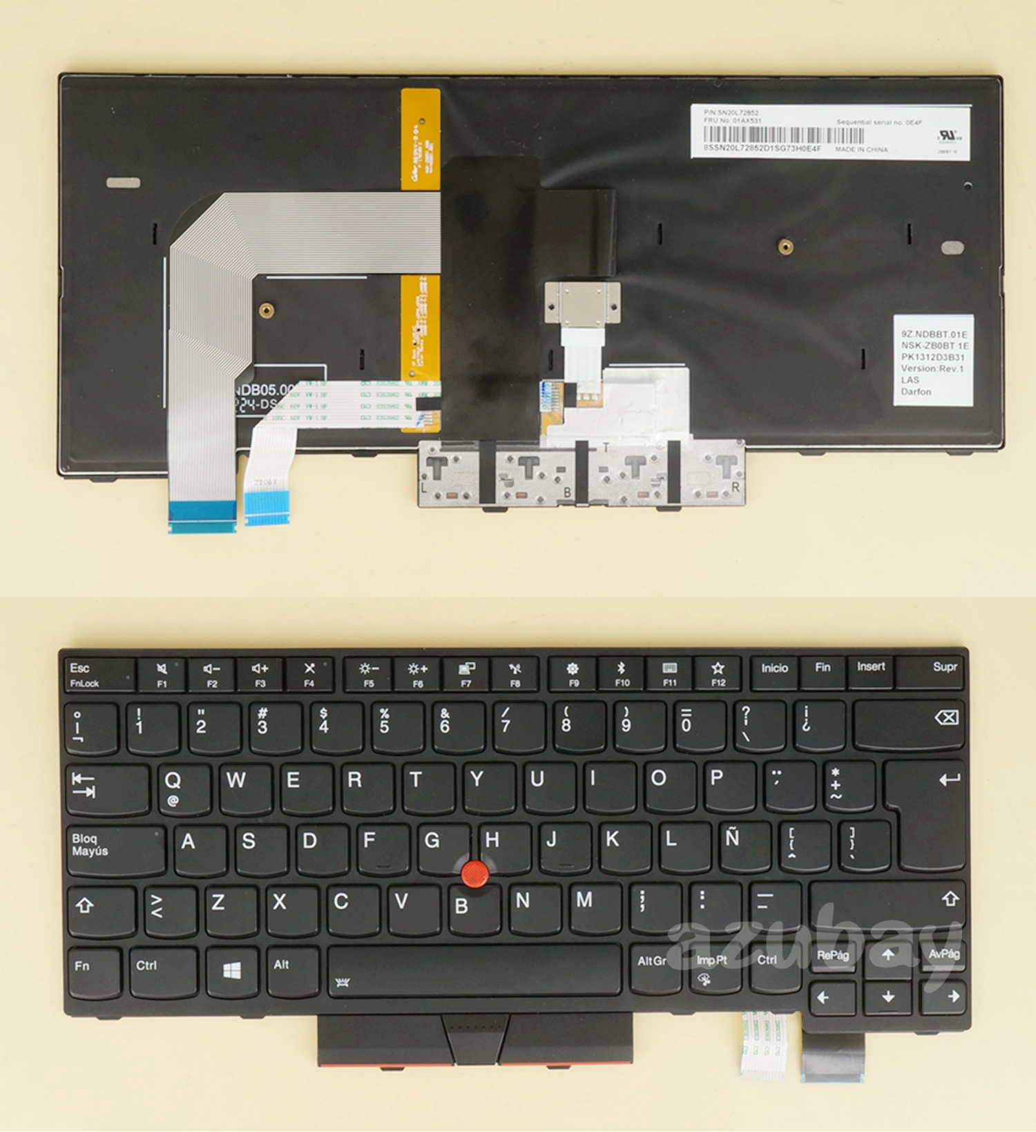 Latin Spanish Keyboard for Lenovo Thinkpad T470 T480 A475 A485 Backlit