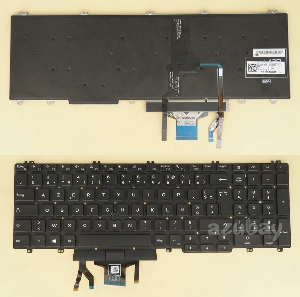 French AZERTY Français Keyboard for DELL Latitude 5500 5501, Precision ...