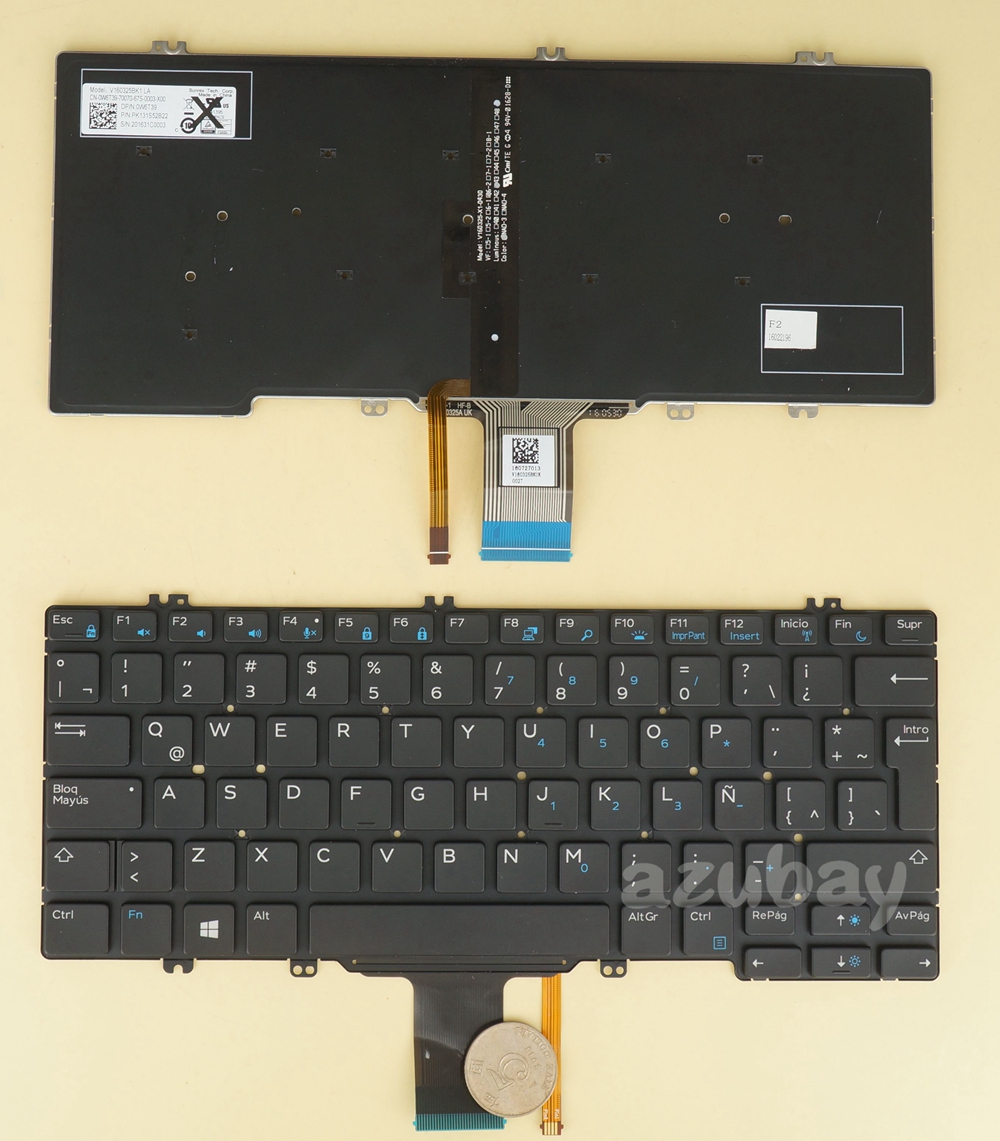 Latin Spanish Keyboard For Dell Latitude 5280 5288 5289 5290 7280 7290 7380 7390 Latitude 5285 