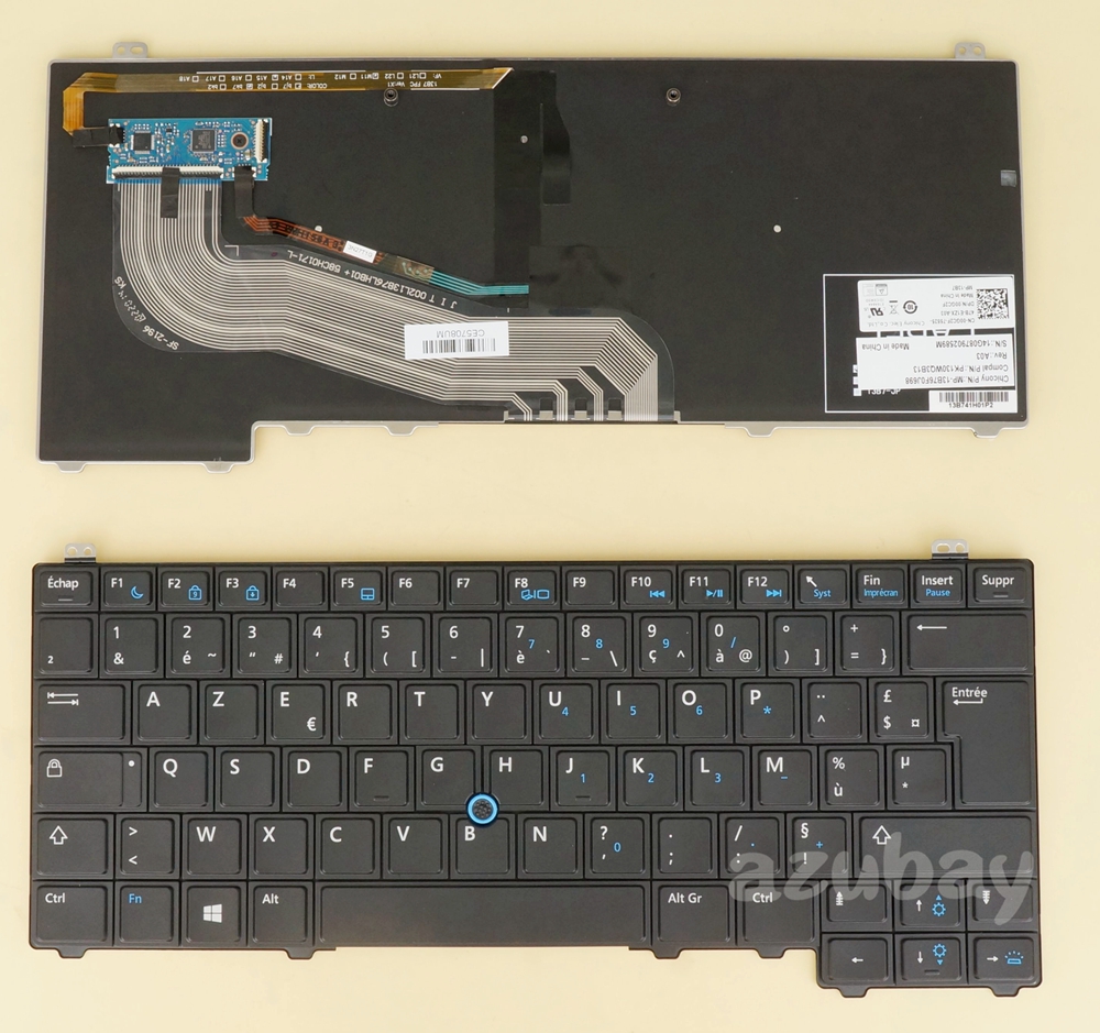 French AZERTY Français Keyboard for Dell Latitude E5440 00GC2F, Backlit