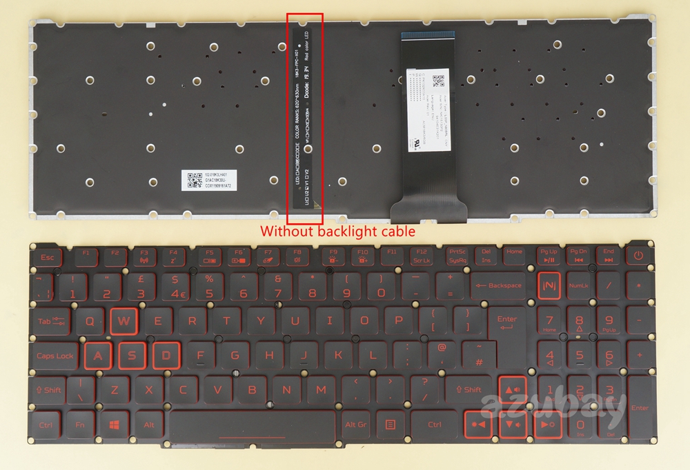 UK GB British Keyboard For Acer Nitro 5 AN515-54 AN515-43 AN517-51 ...