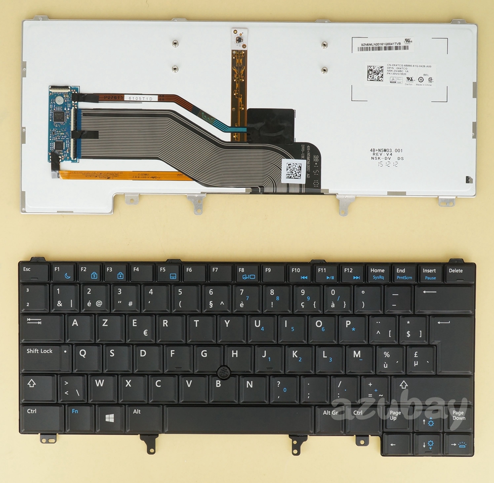 Belgian Keyboard AZERTY BE Belge Belgium Clavier Toetsenbord For Dell ...
