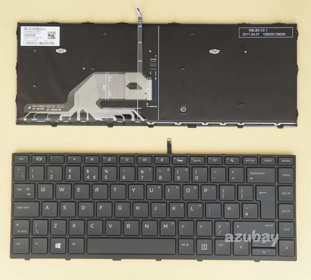AZUBAY.COM UK GB British Keyboard for HP Probook 430 G5 440 G5 445 G5 ...
