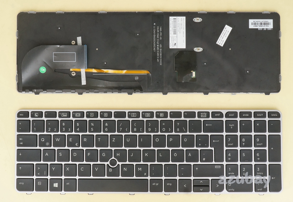Azubay.com German Keyboard DE QWERTZ Deutsche Tastatur for Laptop HP ...