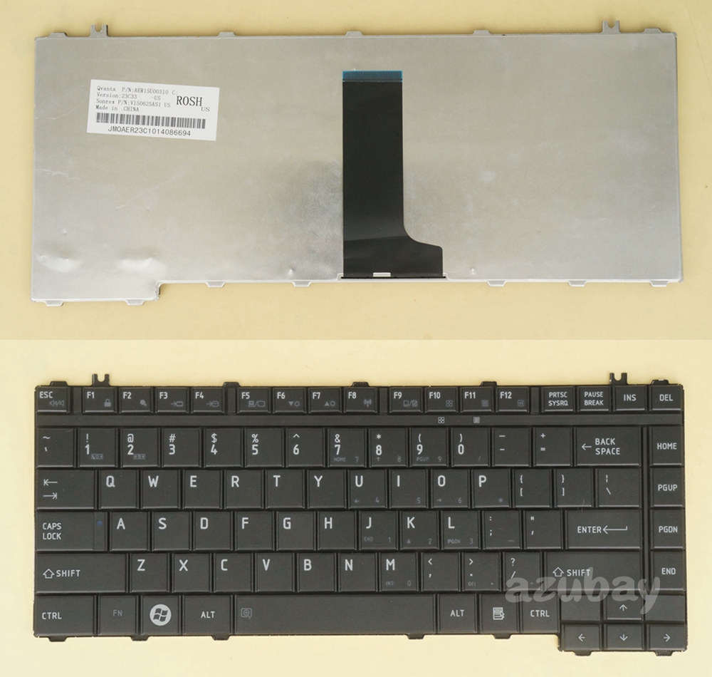 Azubay.com US UI English Keyboard for Laptop Toshiba Satellite L600 ...
