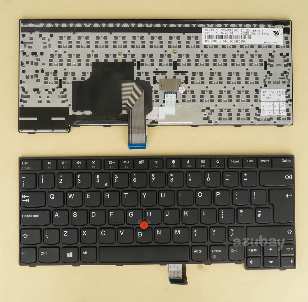 Azubay.com UK GB British Keyboard for Lenovo Thinkpad E470 ( Type 20H1 ...
