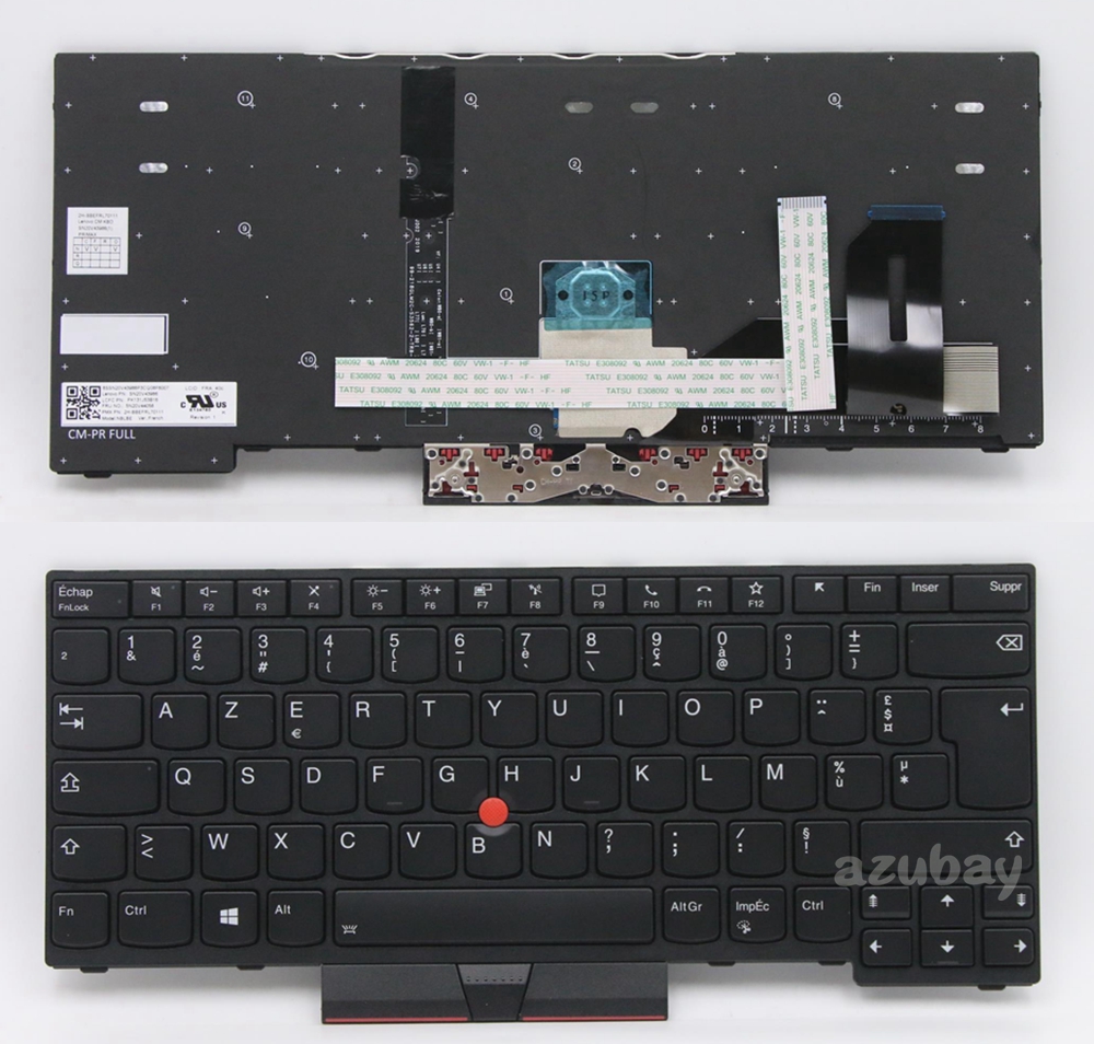 Azubay.com French Keyboard AZERTY Français Clavier for Lenovo Thinkpad ...