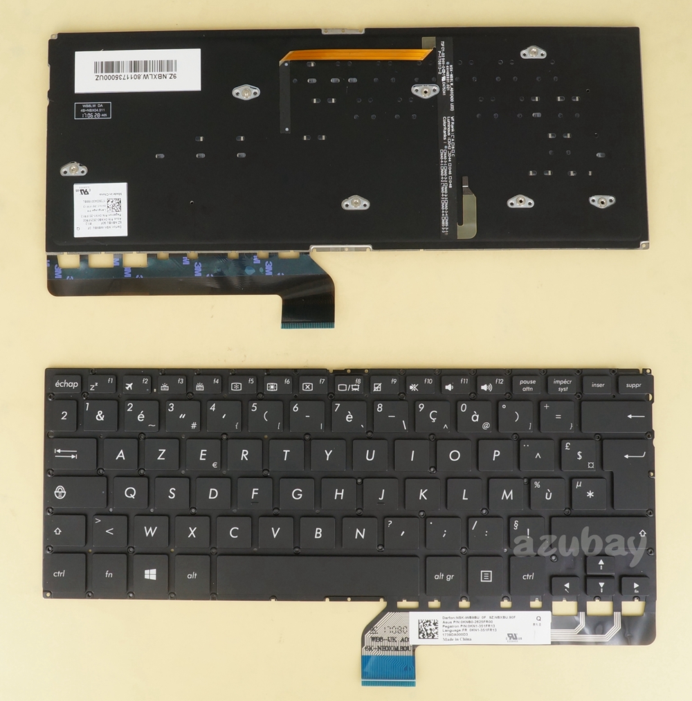 Azubay.com French Keyboard AZERTY Français Clavier for Laptop ASUS ...