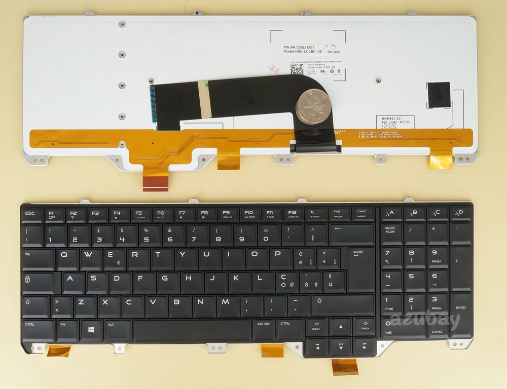 AZUBAY.COM Italian Keyboard IT Tastiera Italiana for Dell Alienware 17 ...