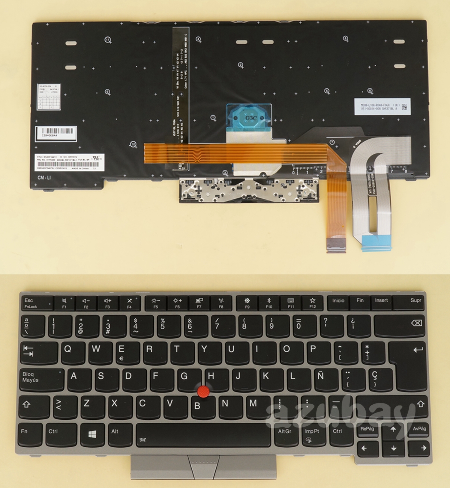 Spanish Keyboard For Lenovo Thinkpad T490 (20N2 20N3) E490 ( 20N8 20N9 ...