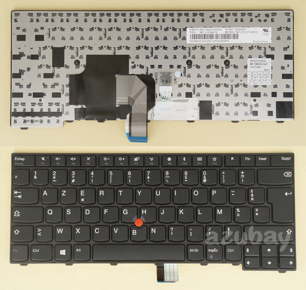 Azubay.com French Keyboard Clavier for Lenovo Thinkpad Edge E431 E440 ...